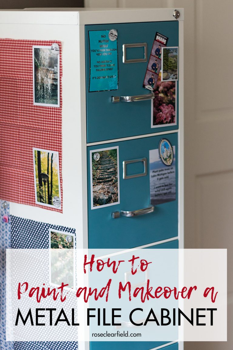 How to Paint and Makeover a Metal File Cabinet - Rose Clearfield