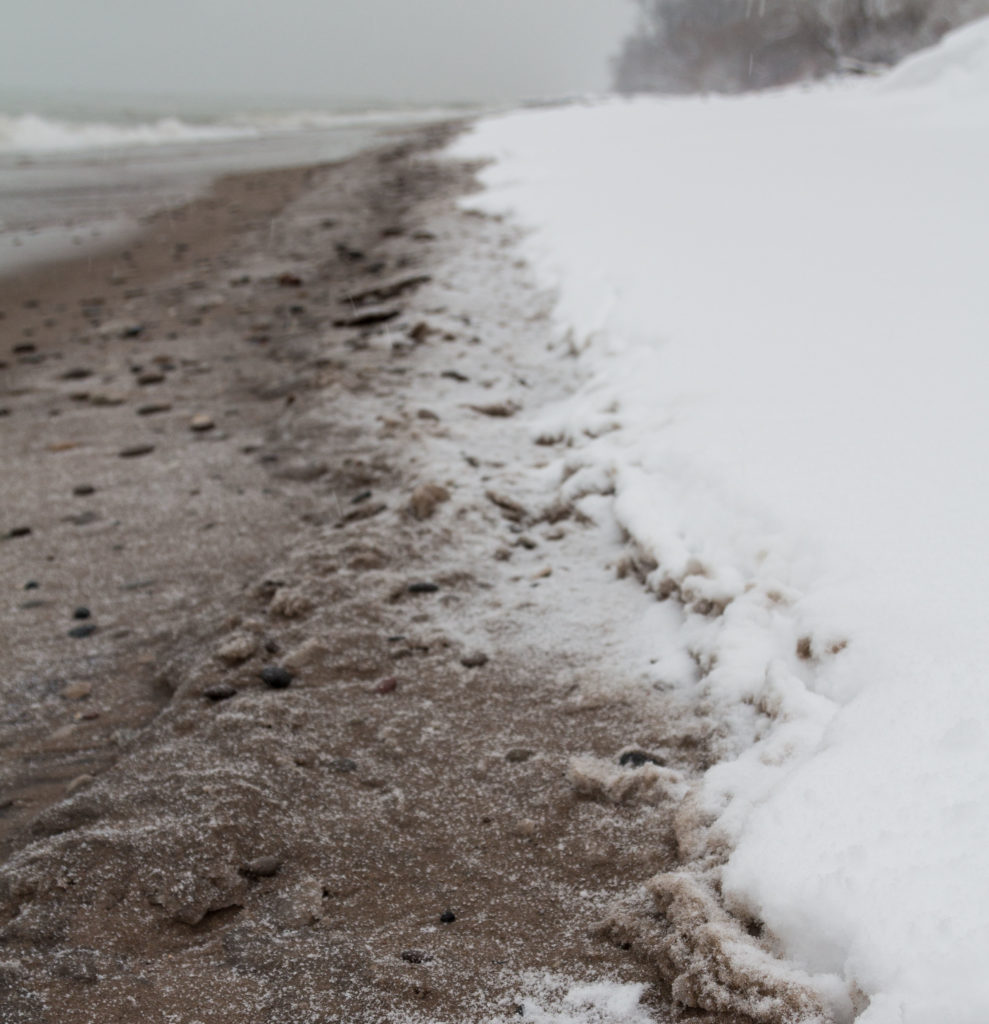 Snowfall on the Lake Michigan Beachfront • Rose Clearfield
