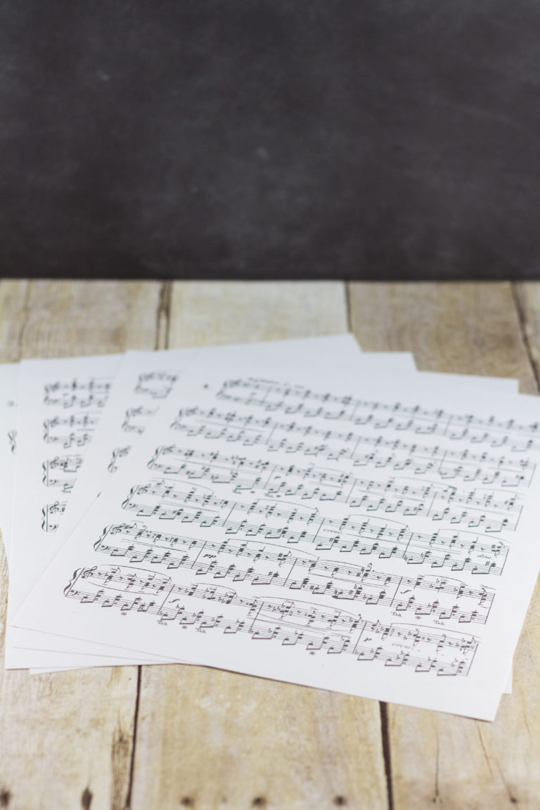 DIY Just a Note Sheet Music Greeting Cards • Rose Clearfield