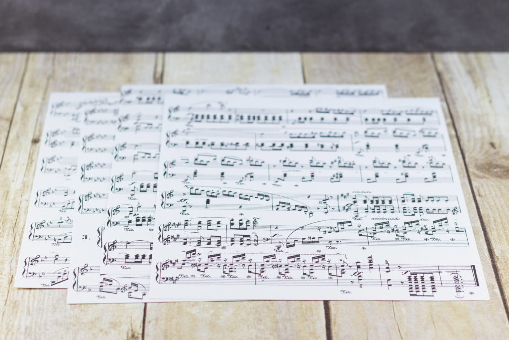 DIY Just a Note Sheet Music Greeting Cards • Rose Clearfield