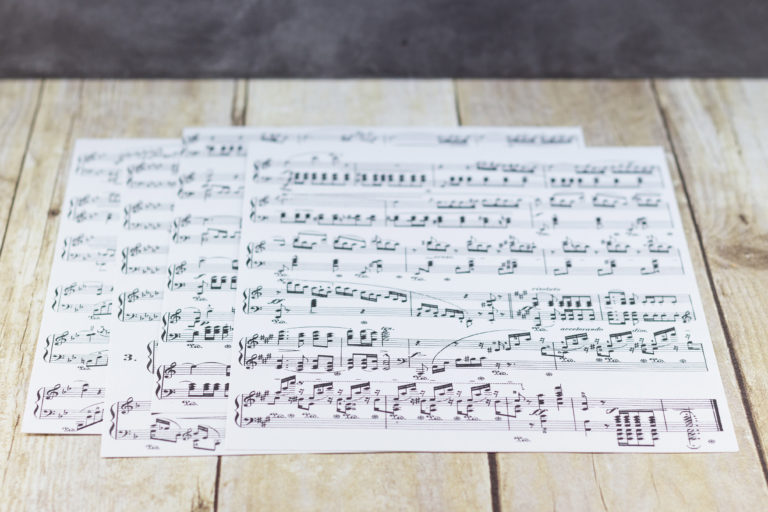 DIY Just a Note Sheet Music Greeting Cards • Rose Clearfield