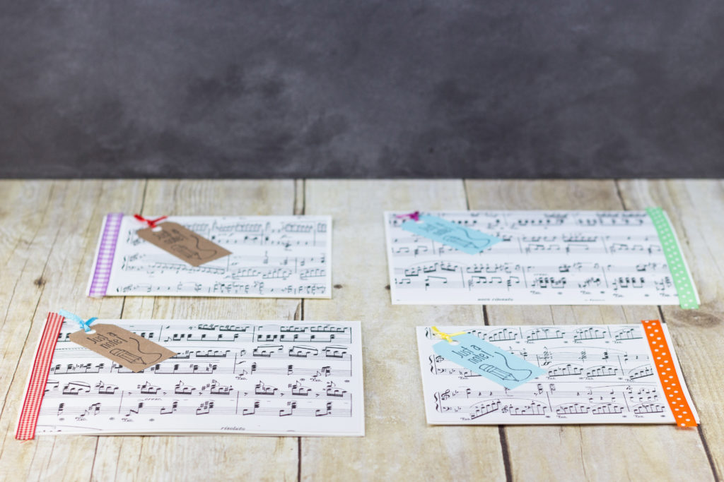 DIY Just a Note Sheet Music Greeting Cards • Rose Clearfield