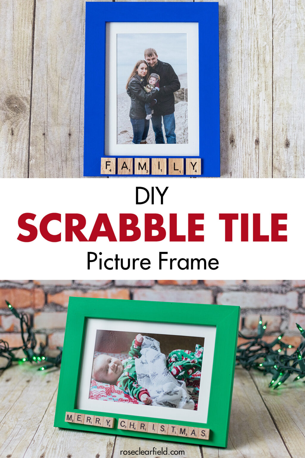 DIY Scrabble Tile Picture Frame - Rose Clearfield