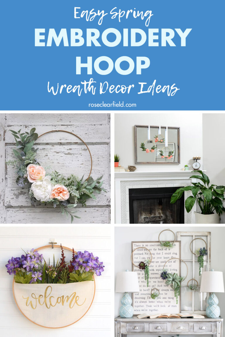 Spring Embroidery Hoop Wreath Decor • Rose Clearfield
