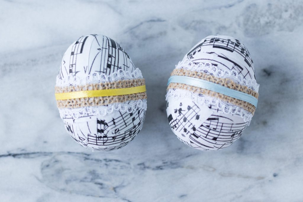 DIY Sheet Music Plastic Easter Eggs • Rose Clearfield