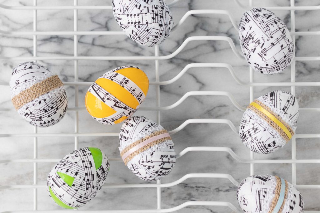 DIY Sheet Music Plastic Easter Eggs • Rose Clearfield