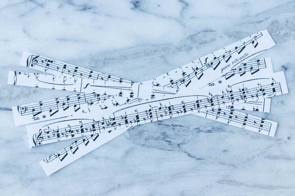 DIY Sheet Music Plastic Easter Eggs • Rose Clearfield