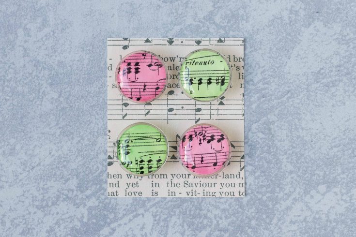 DIY Sheet Music Glass Magnets • Rose Clearfield