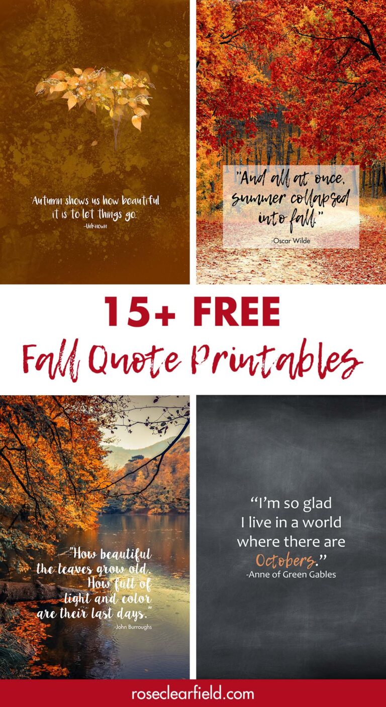 15+ Free Fall Quote Printables • Rose Clearfield