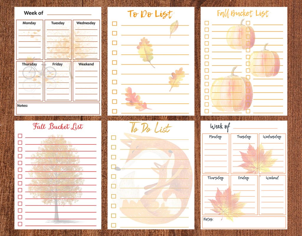 Free Printable Fall To Do Lists • Rose Clearfield