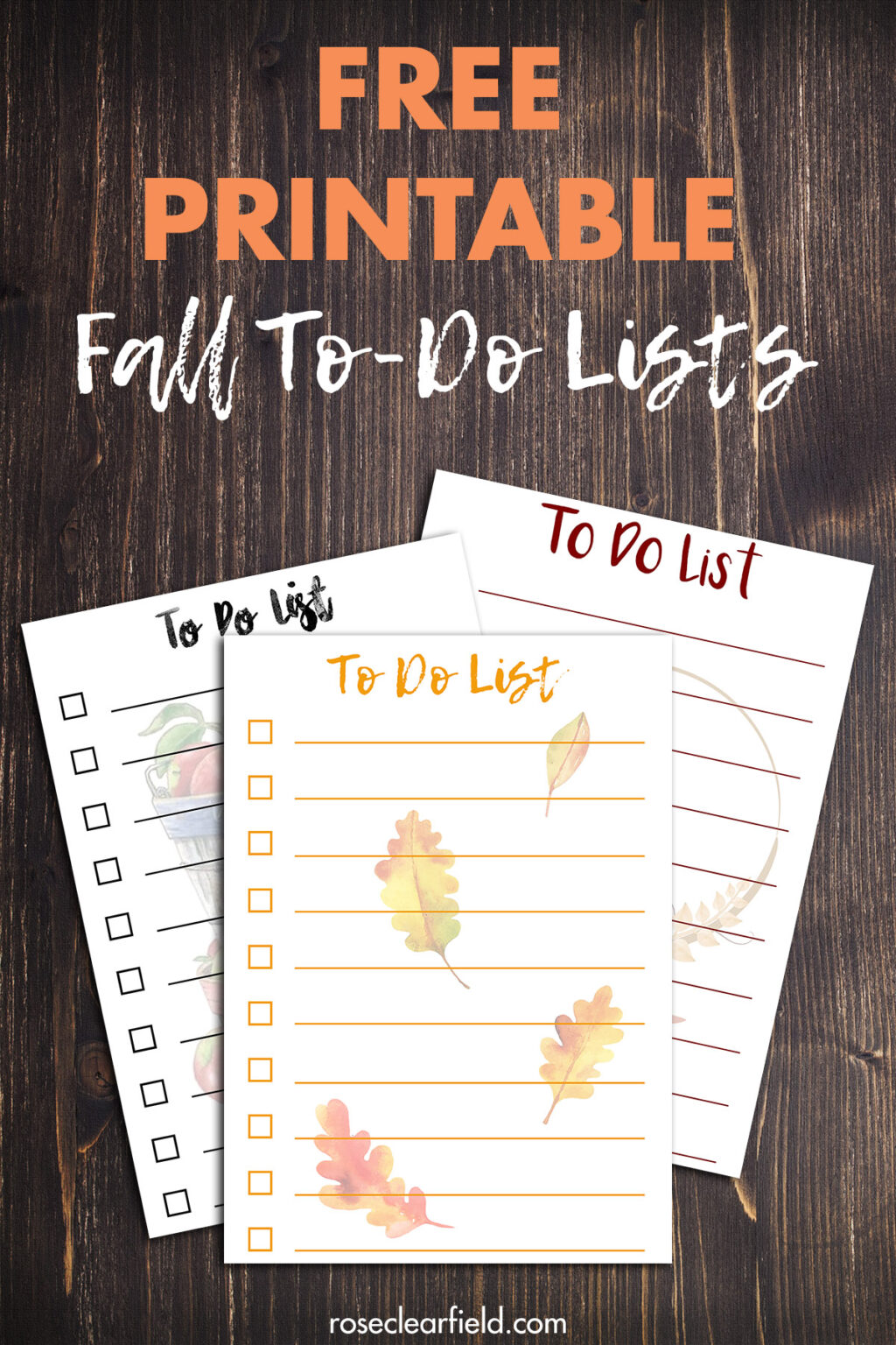 Free Printable Fall To-Do Lists • Rose Clearfield