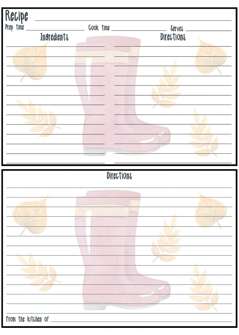Free Printable Fall Recipe Cards • Rose Clearfield
