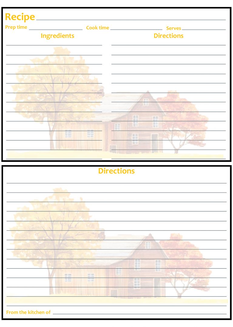Free Printable Fall Recipe Cards • Rose Clearfield