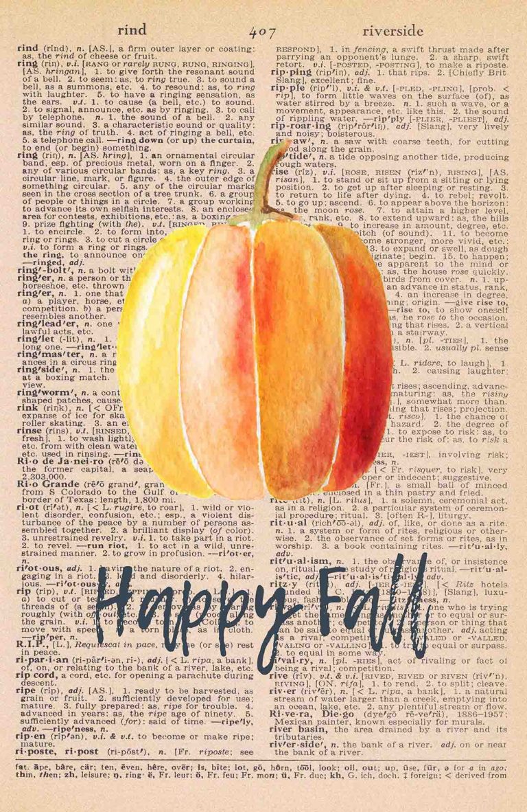 Free Fall Dictionary Page Printables • Rose Clearfield