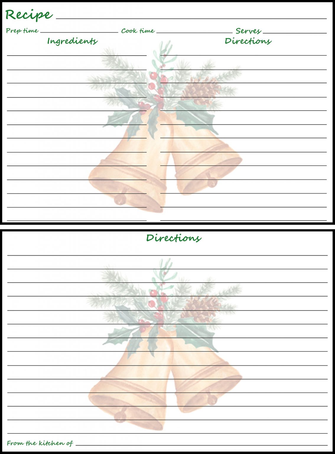 Free Printable Holiday Recipe Cards • Rose Clearfield