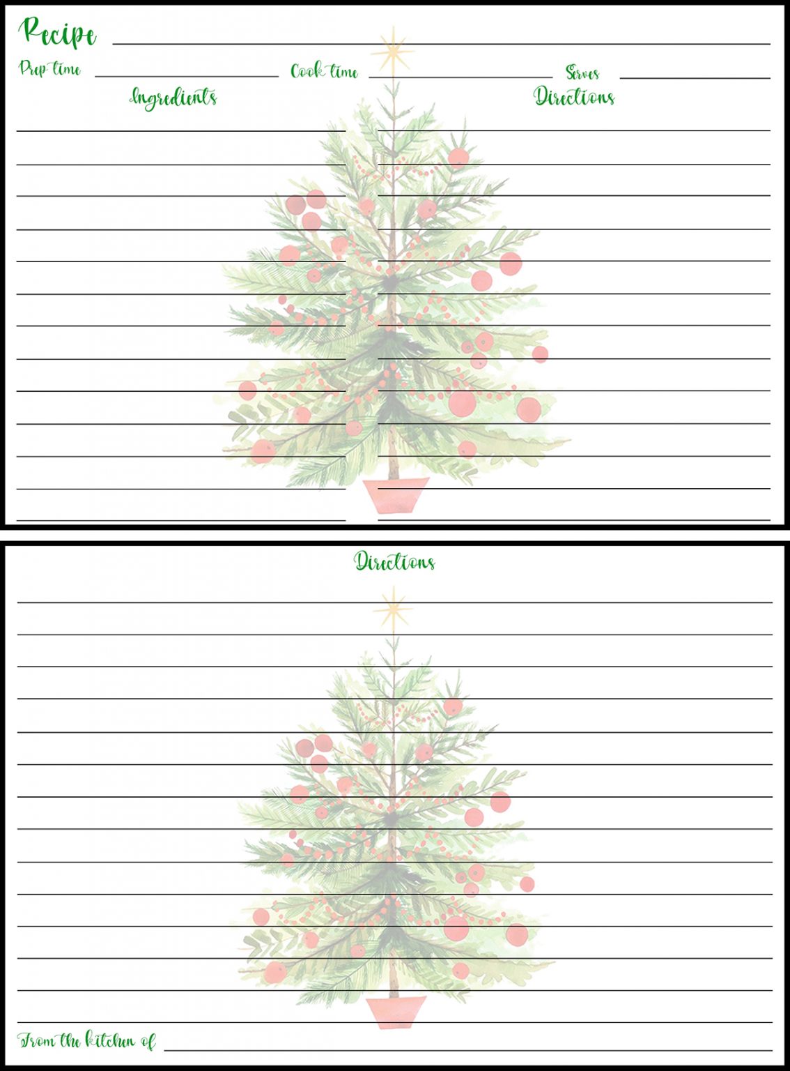 Free Printable Holiday Recipe Cards • Rose Clearfield