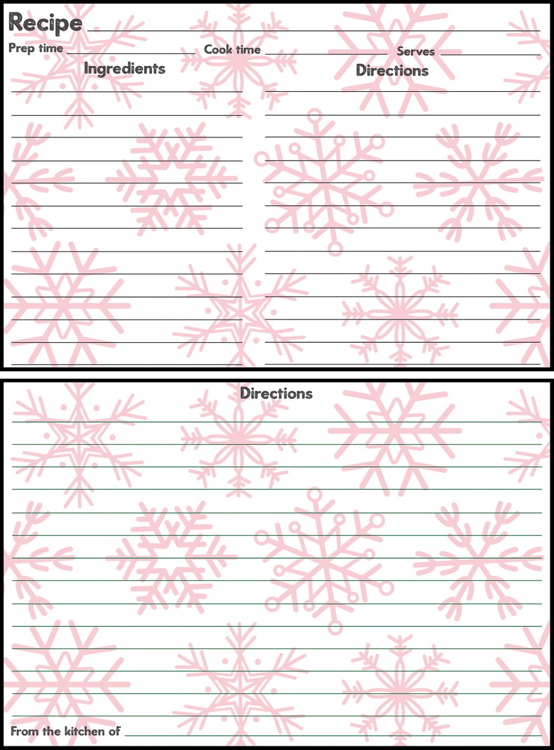 Free Printable Holiday Recipe Cards • Rose Clearfield