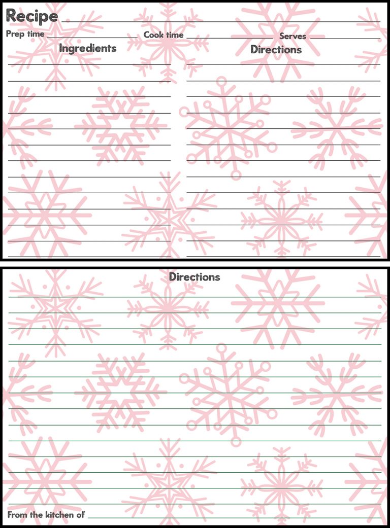 Free Printable Holiday Recipe Cards • Rose Clearfield