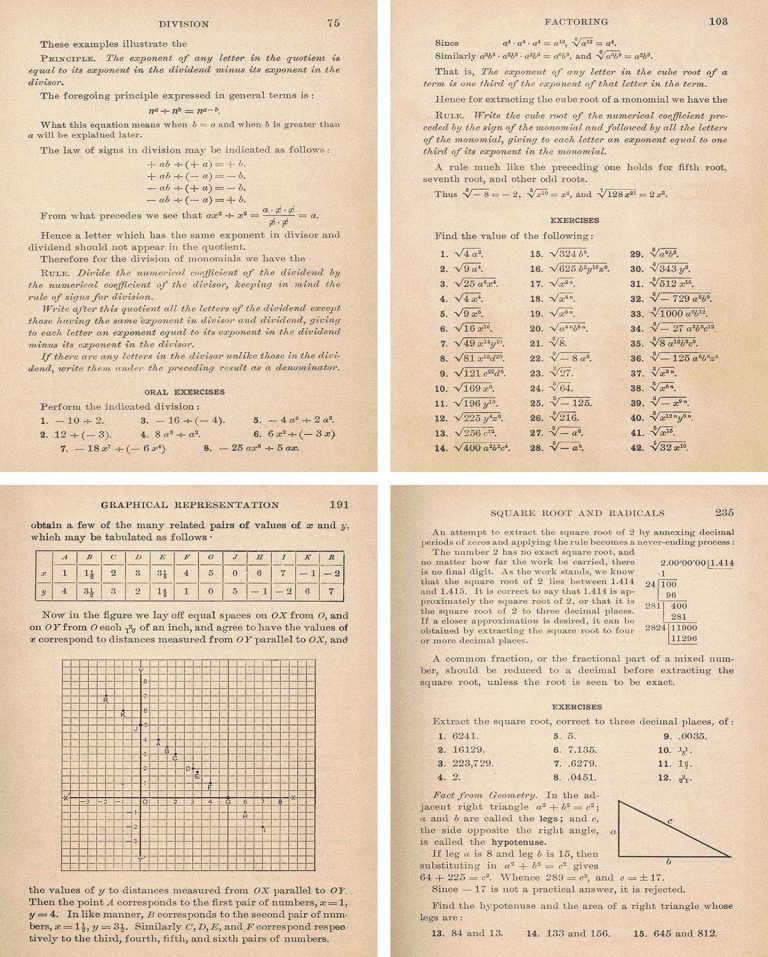 Free Vintage Algebra Textbook Pages and Illustrations • Rose Clearfield