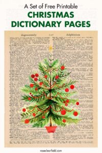 A Set of Free Printable Christmas Dictionary Pages • Rose Clearfield