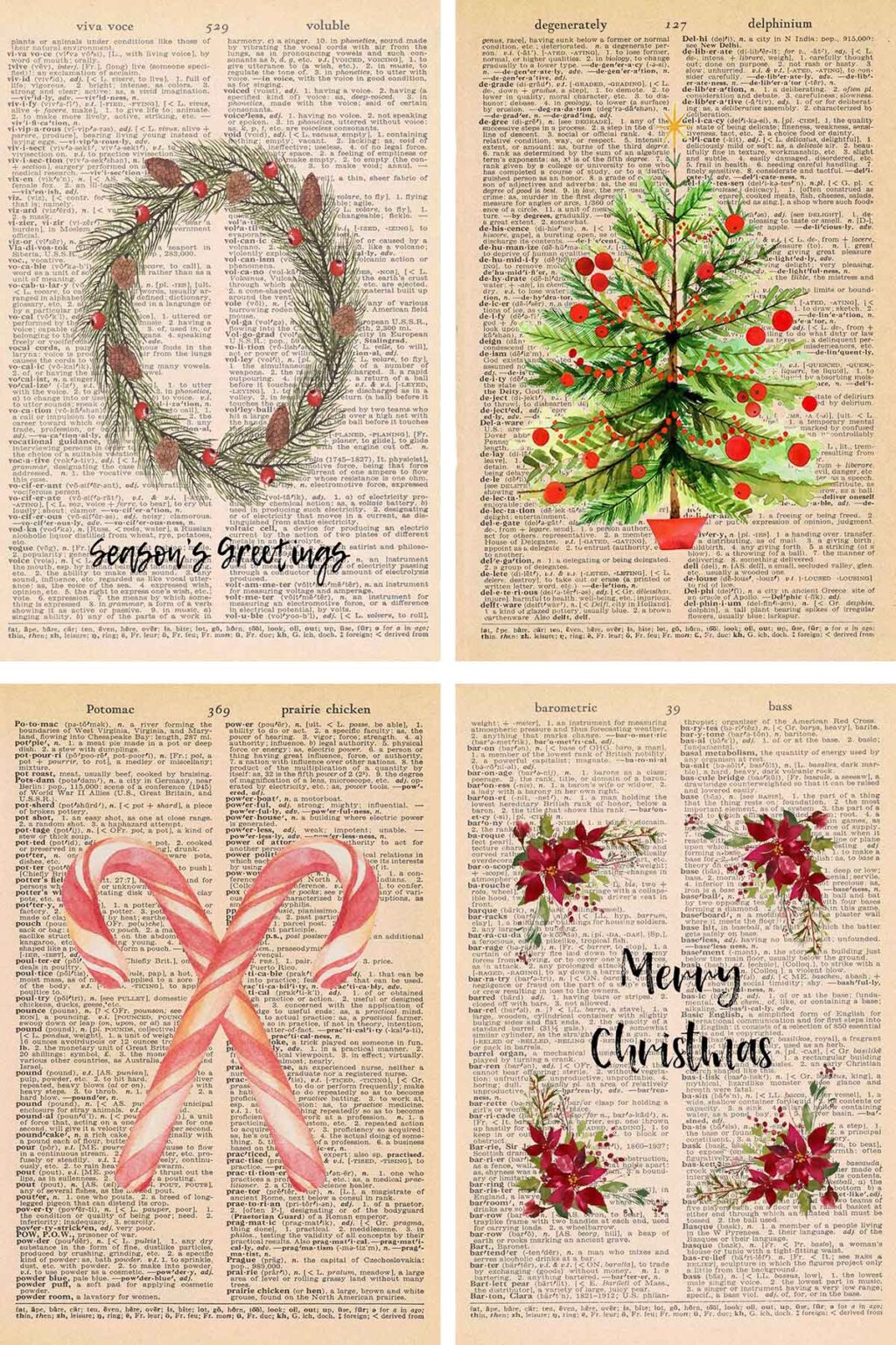 Free Christmas Dictionary Page Printables • Rose Clearfield