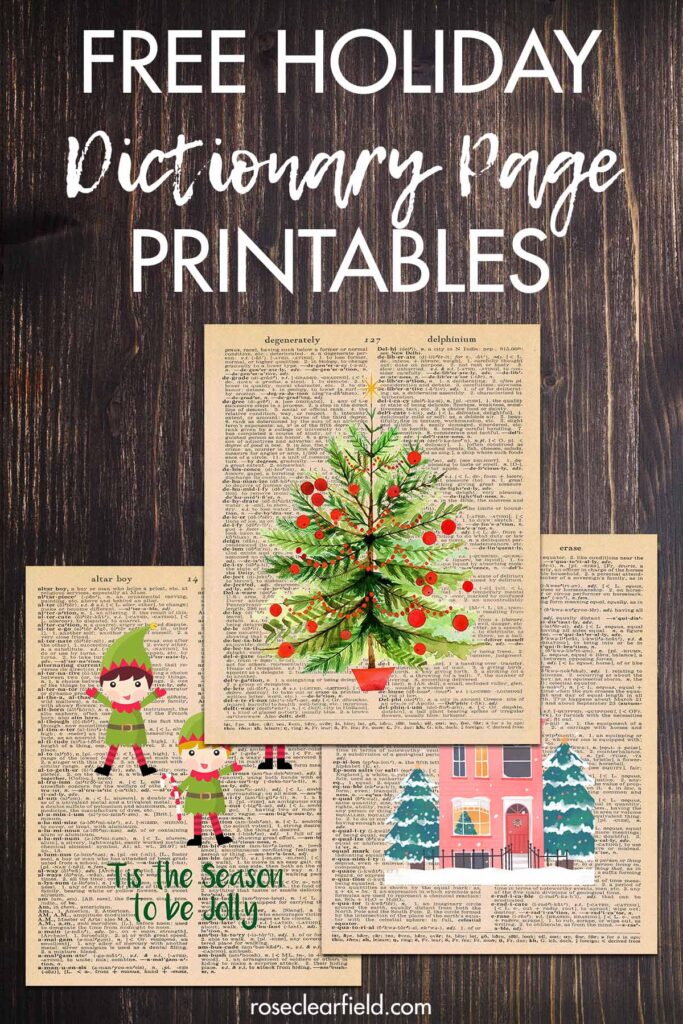 Free Holiday Dictionary Page Printables • Rose Clearfield