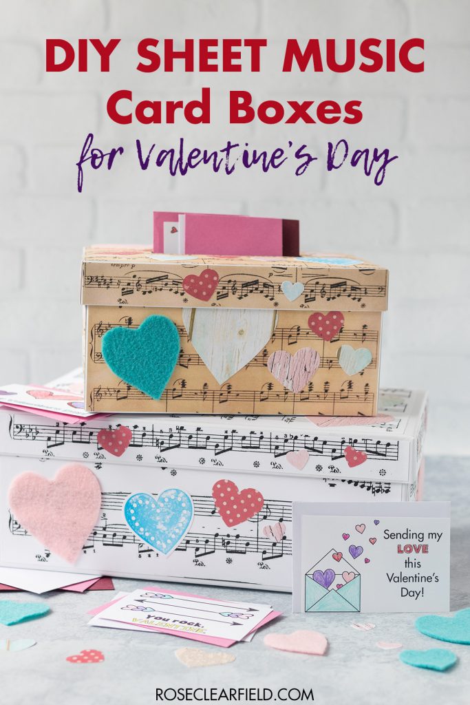 DIY Sheet Music Card Boxes for Valentine's Day • Rose Clearfield