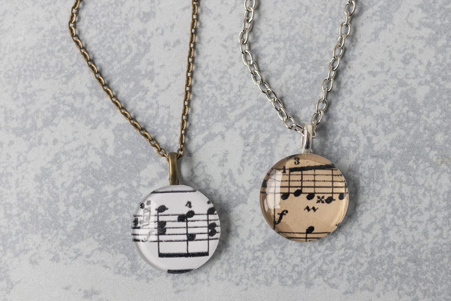 DIY Sheet Music Pendant Necklaces • Rose Clearfield