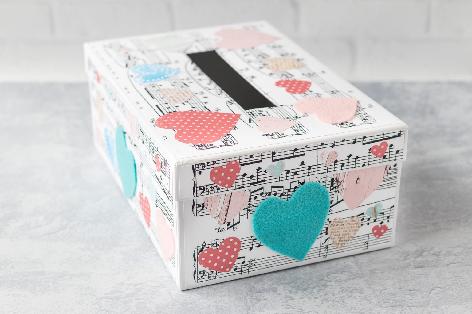 DIY Sheet Music Valentine's Day Box • Rose Clearfield
