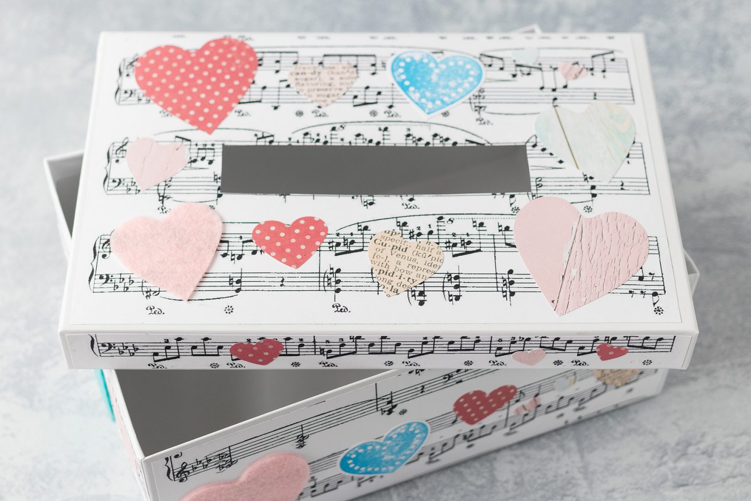 DIY Sheet Music Valentine's Day Box • Rose Clearfield