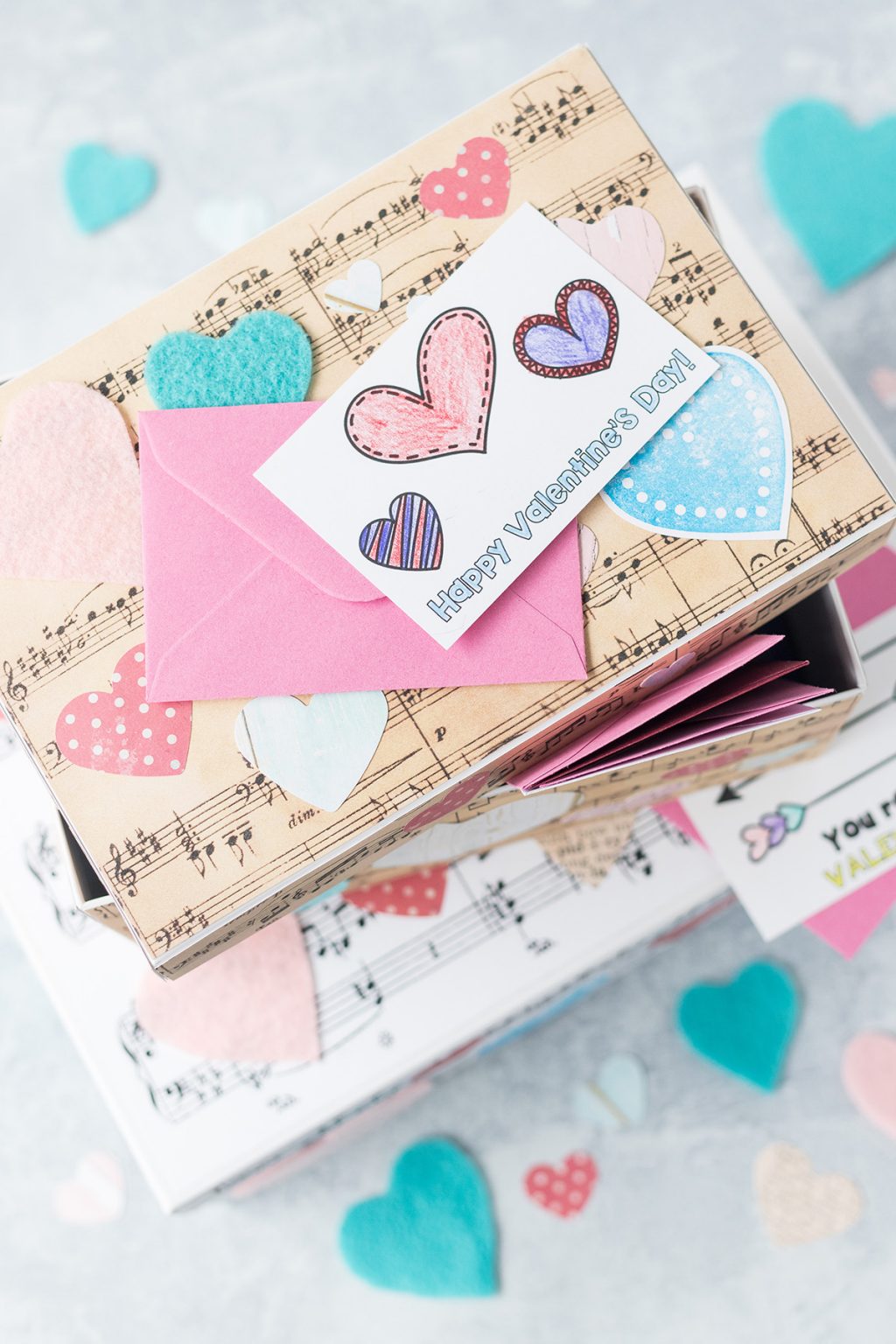 DIY Sheet Music Valentine's Day Box • Rose Clearfield