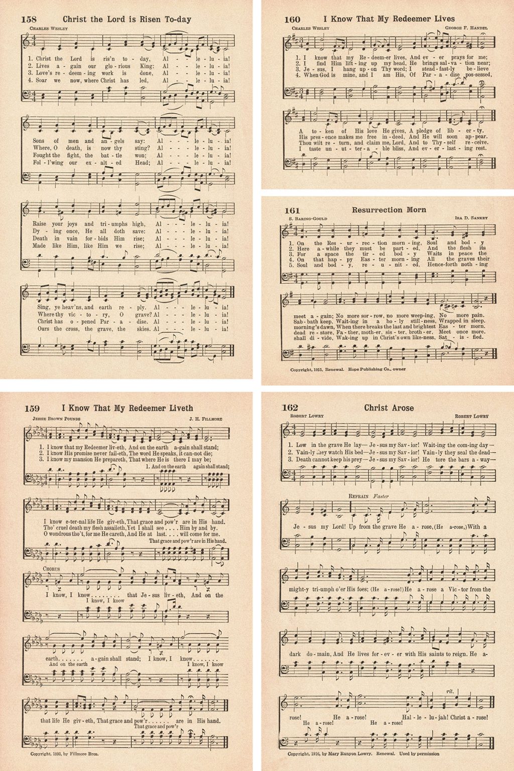 Free Printable Vintage Hymns for Easter • Rose Clearfield