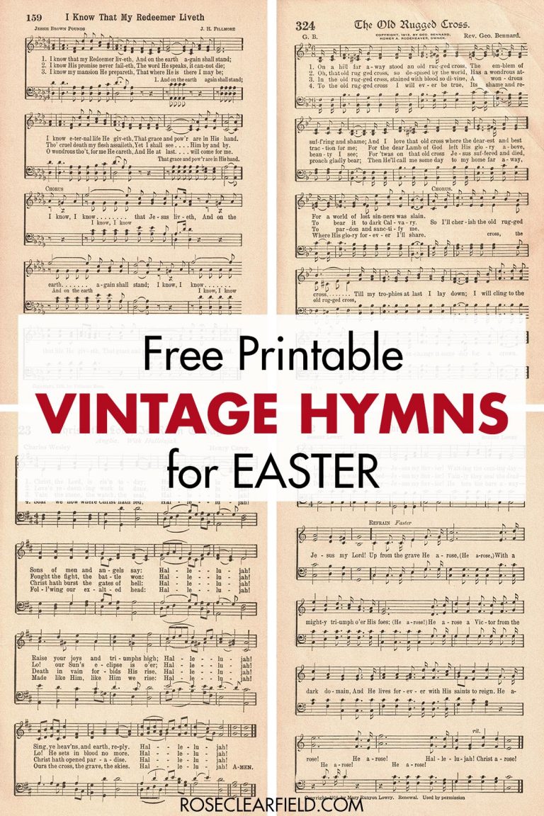 Free Printable Vintage Hymns Sheet Music Rose Clearfield