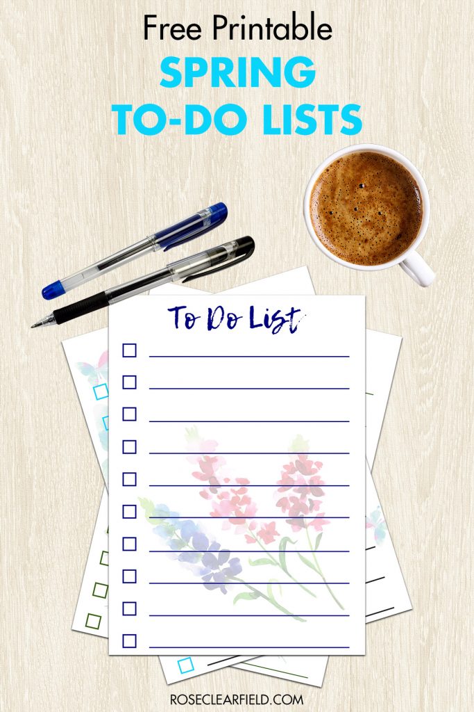 Free Printable Spring To Do Lists • Rose Clearfield