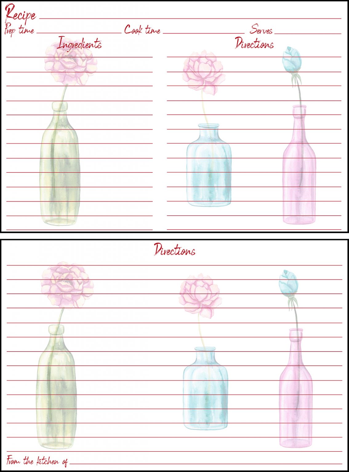 Free Printable Spring Recipe Cards • Rose Clearfield