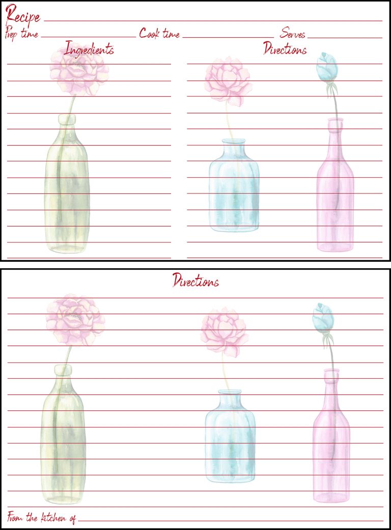 Free Printable Spring Recipe Cards • Rose Clearfield