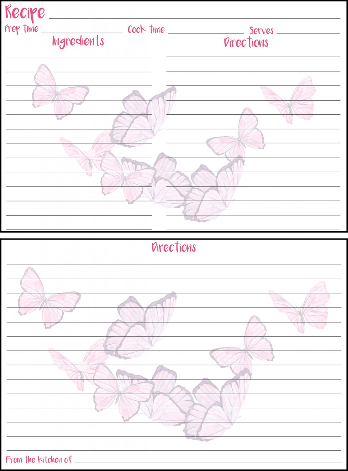 Free Printable Spring Recipe Cards • Rose Clearfield