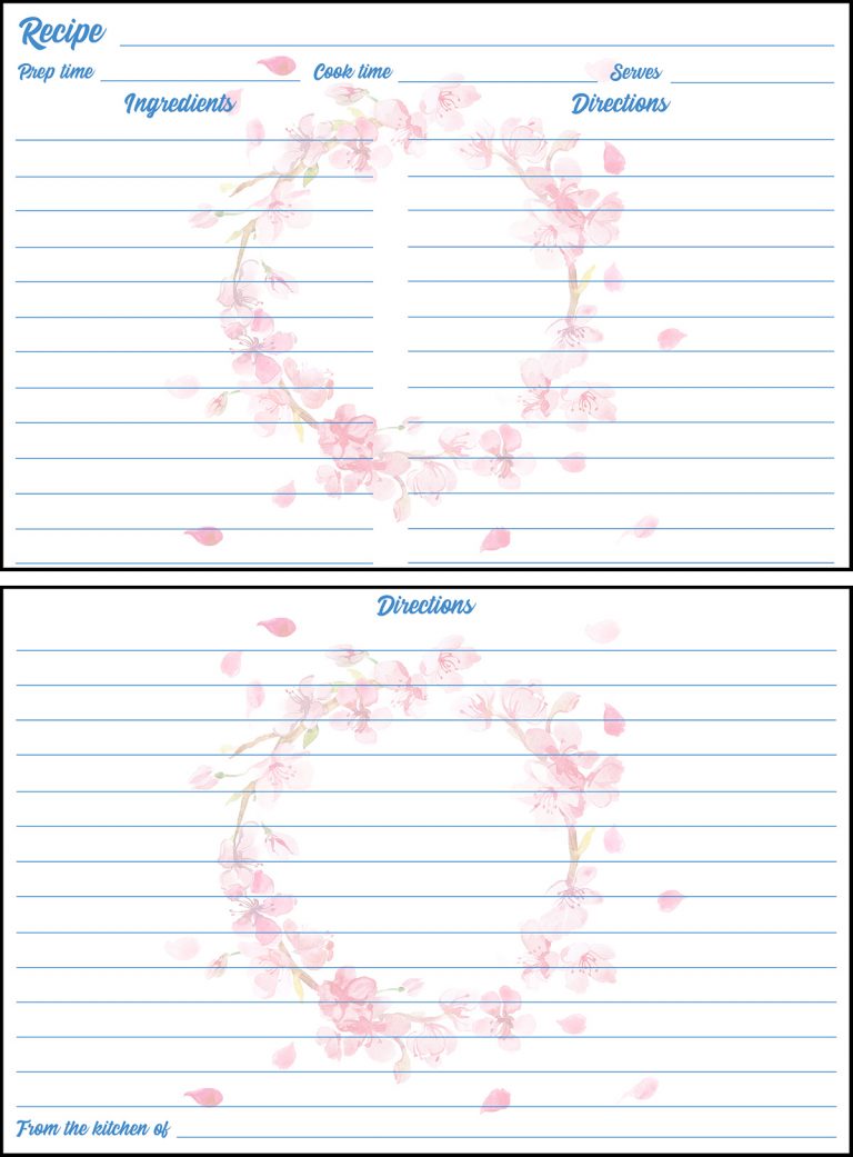 Free Printable Spring Recipe Cards • Rose Clearfield