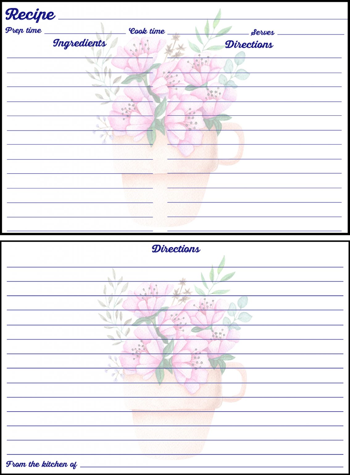 Free Printable Spring Recipe Cards • Rose Clearfield