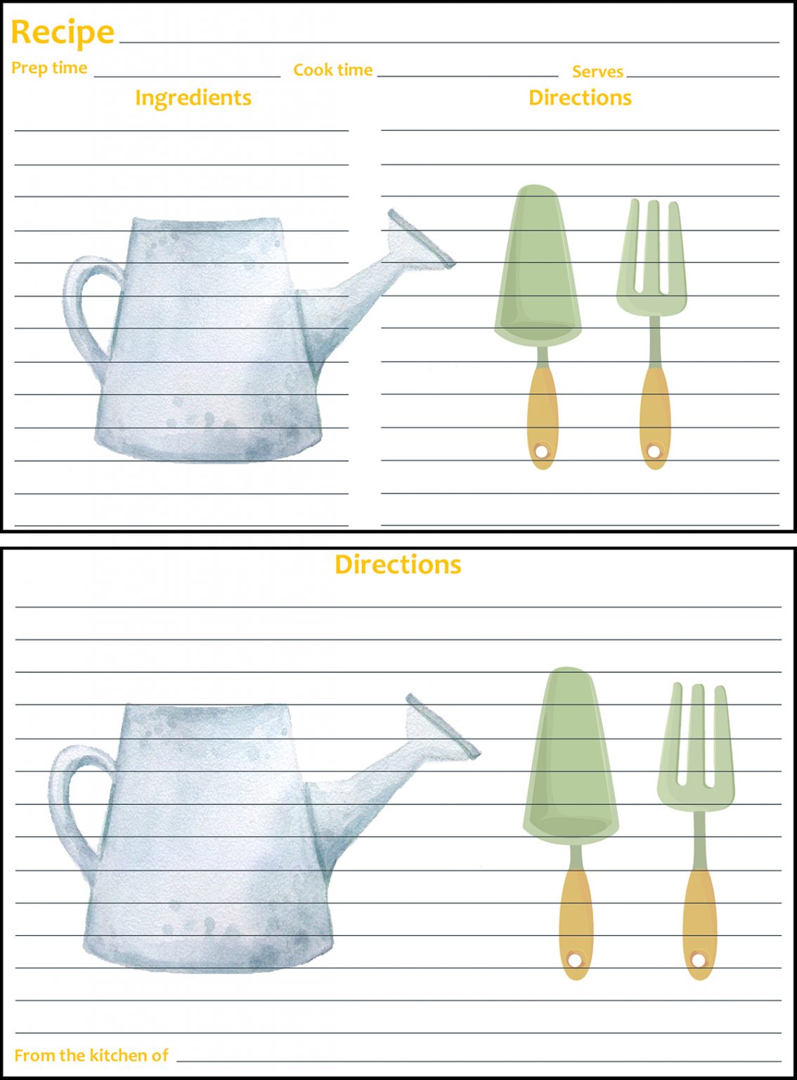 Free Printable Spring Recipe Cards • Rose Clearfield