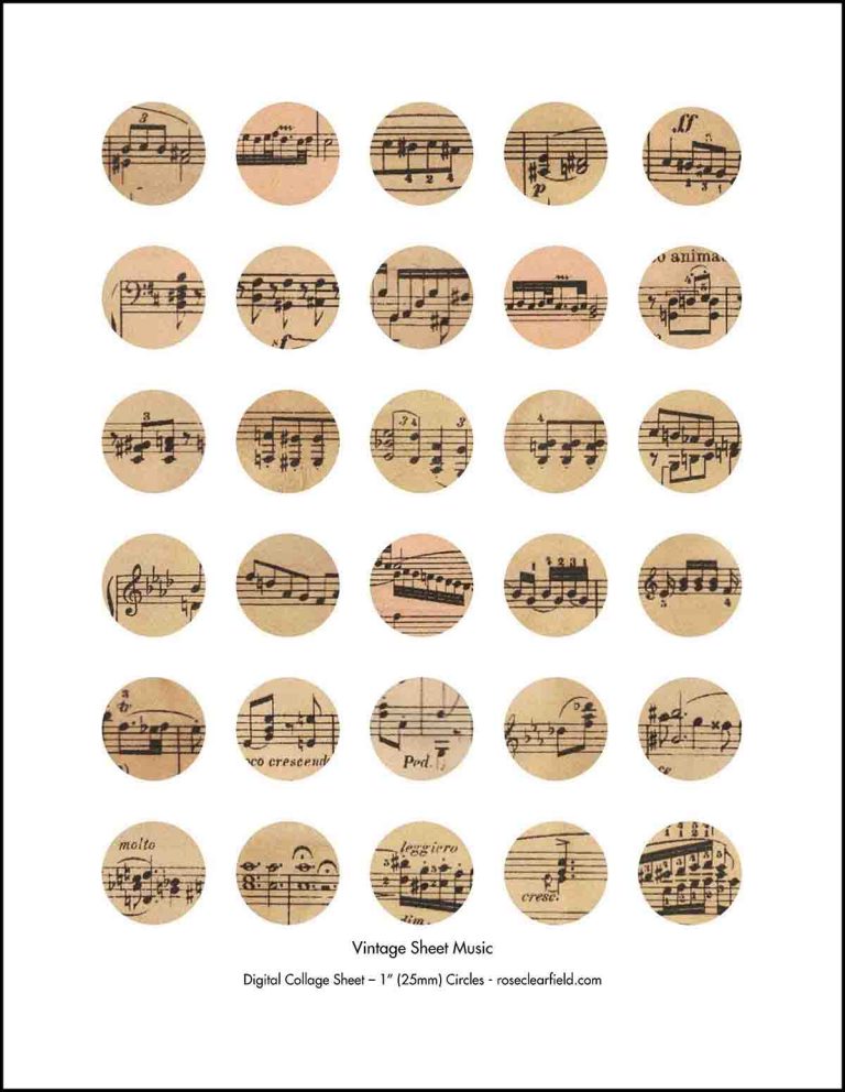 Free Printable Vintage Sheet Music [With Digital Collage Sheets] • Rose ...
