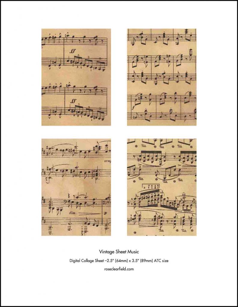 Free Printable Vintage Sheet Music [With Digital Collage Sheets] • Rose ...