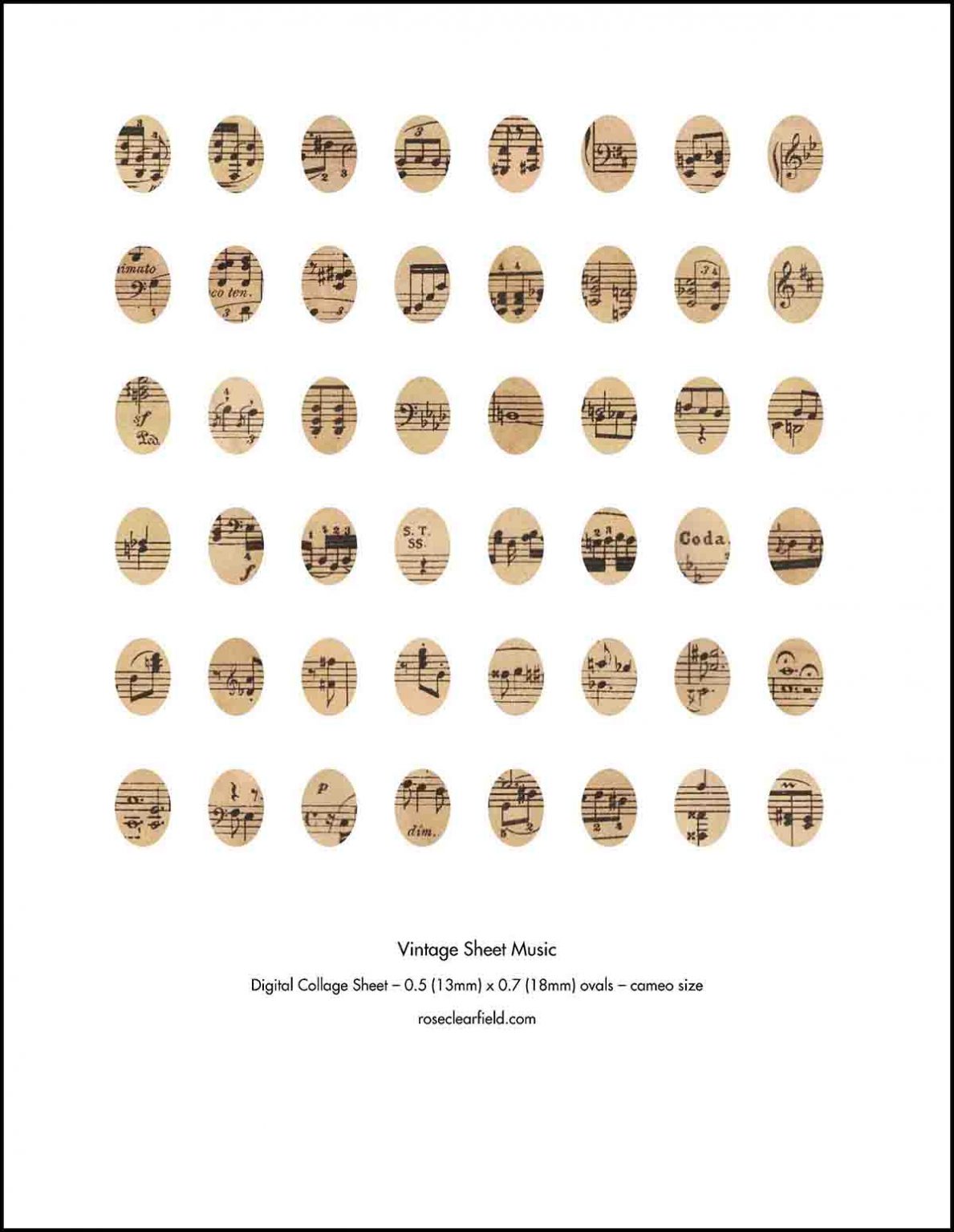 Free Printable Vintage Sheet Music [With Digital Collage Sheets] • Rose ...