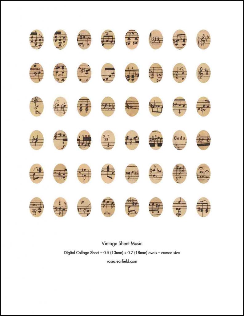 Free Printable Vintage Sheet Music [With Digital Collage Sheets] • Rose ...