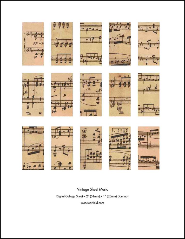 Free Printable Vintage Sheet Music [With Digital Collage Sheets] • Rose ...