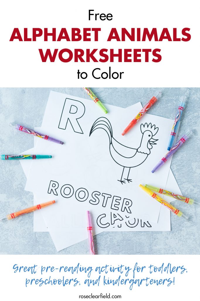 Free Alphabet Animals Worksheets to Color • Rose Clearfield