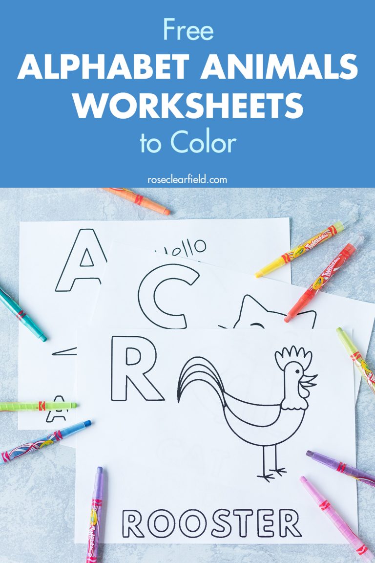 Free Alphabet Letter Animals Worksheets to Color • Rose Clearfield