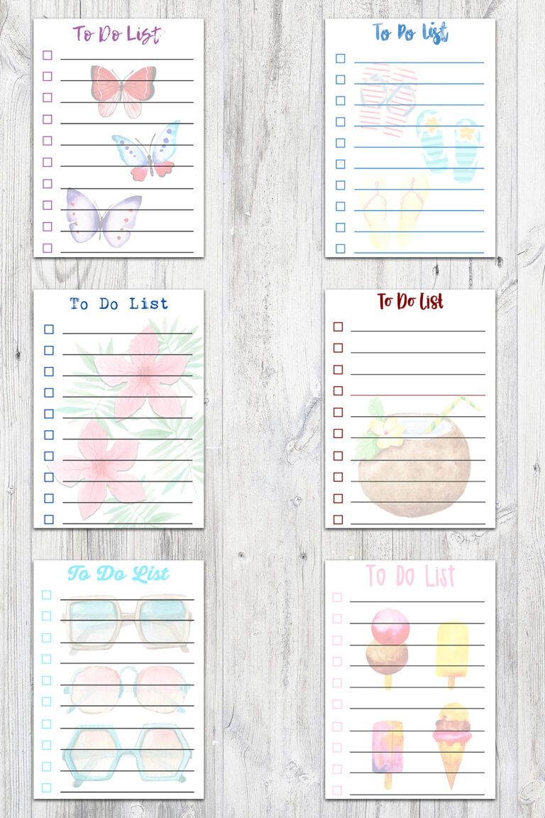 Free Printable Summer To-Do Lists • Rose Clearfield