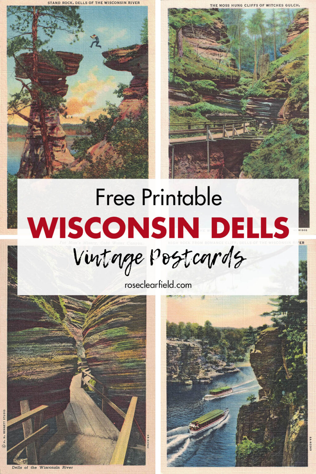 Free Printable Vintage Racine Wisconsin Postcards • Rose Clearfield