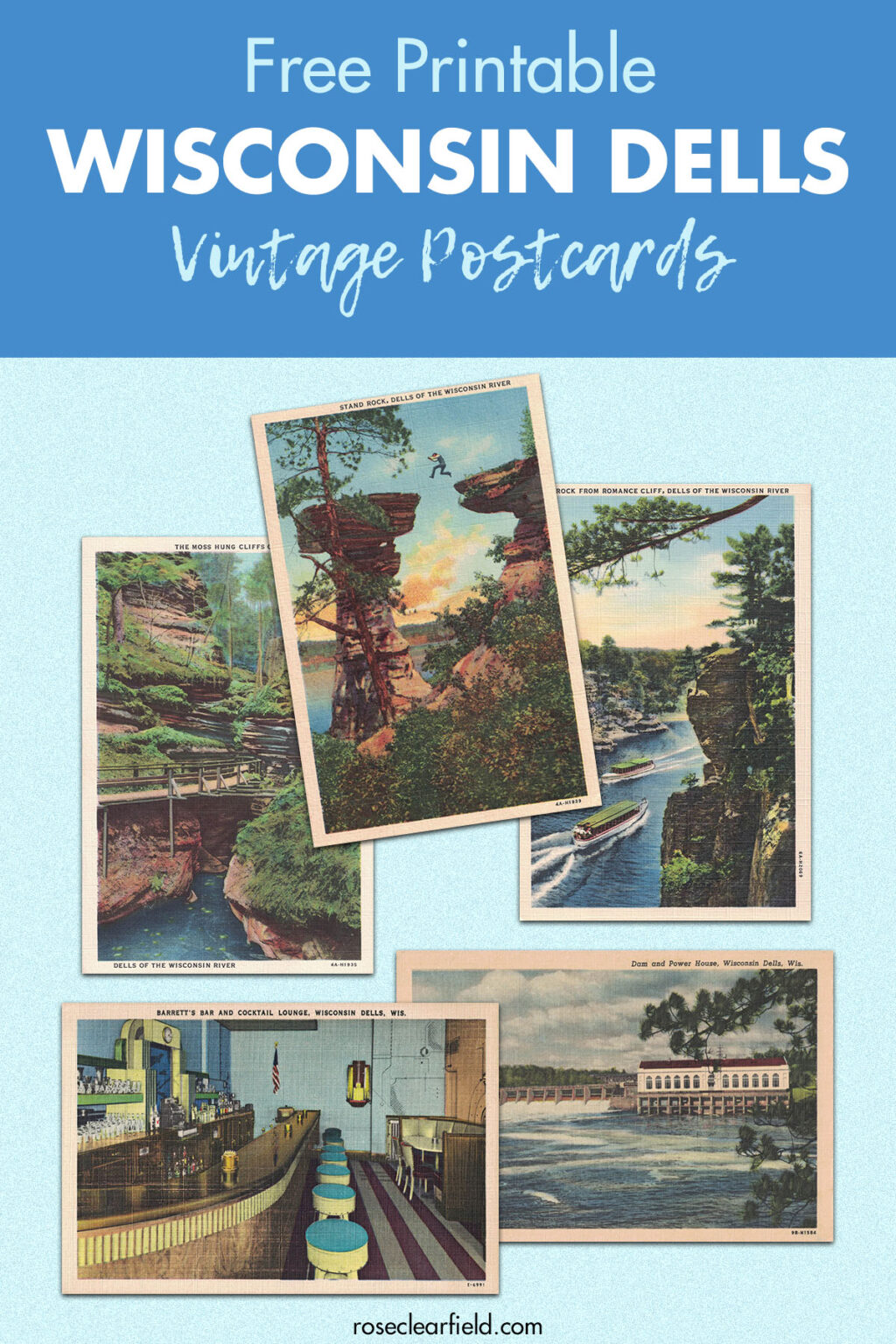 Free Printable Vintage Natural Bridge Virginia Postcards • Rose Clearfield